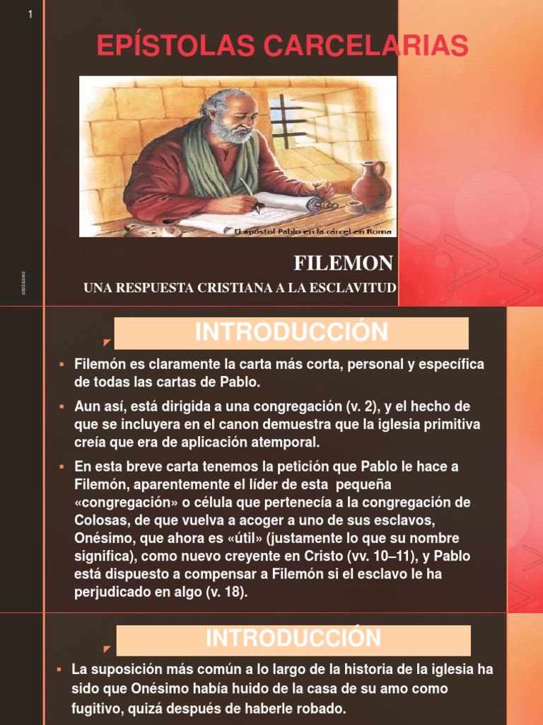 Epístolas Carcelarias Filemon PDF | PDF | Epístola a Filemón | Pablo el ...
