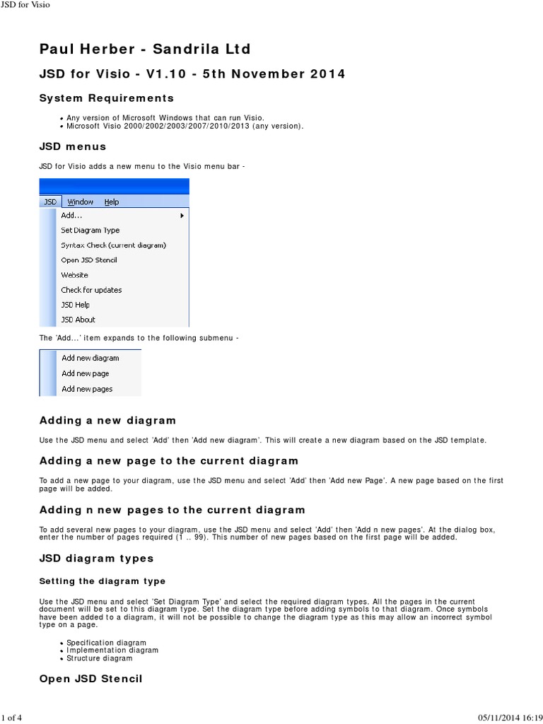 Paul Herber - Sandrila LT D: JSD For Visio - V1 .1 0 - 5 T H N Ovem Ber ...