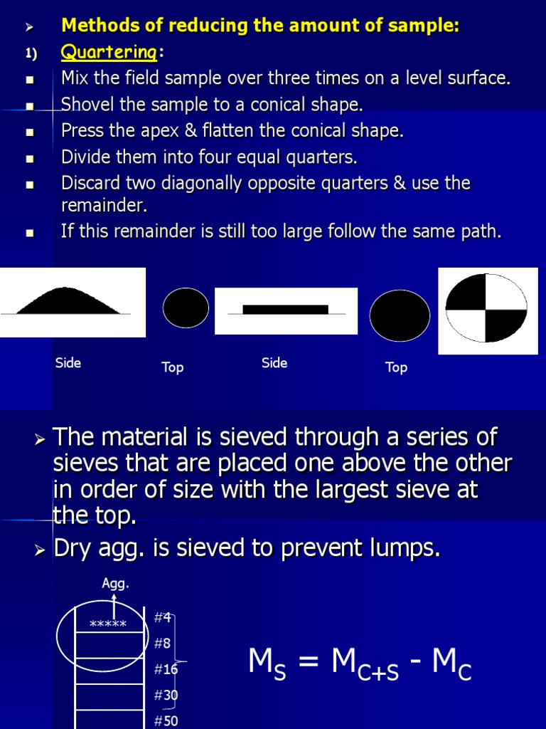 Methods of Reducing The Amount of Sample: Quartering | PDF | Concrete ...