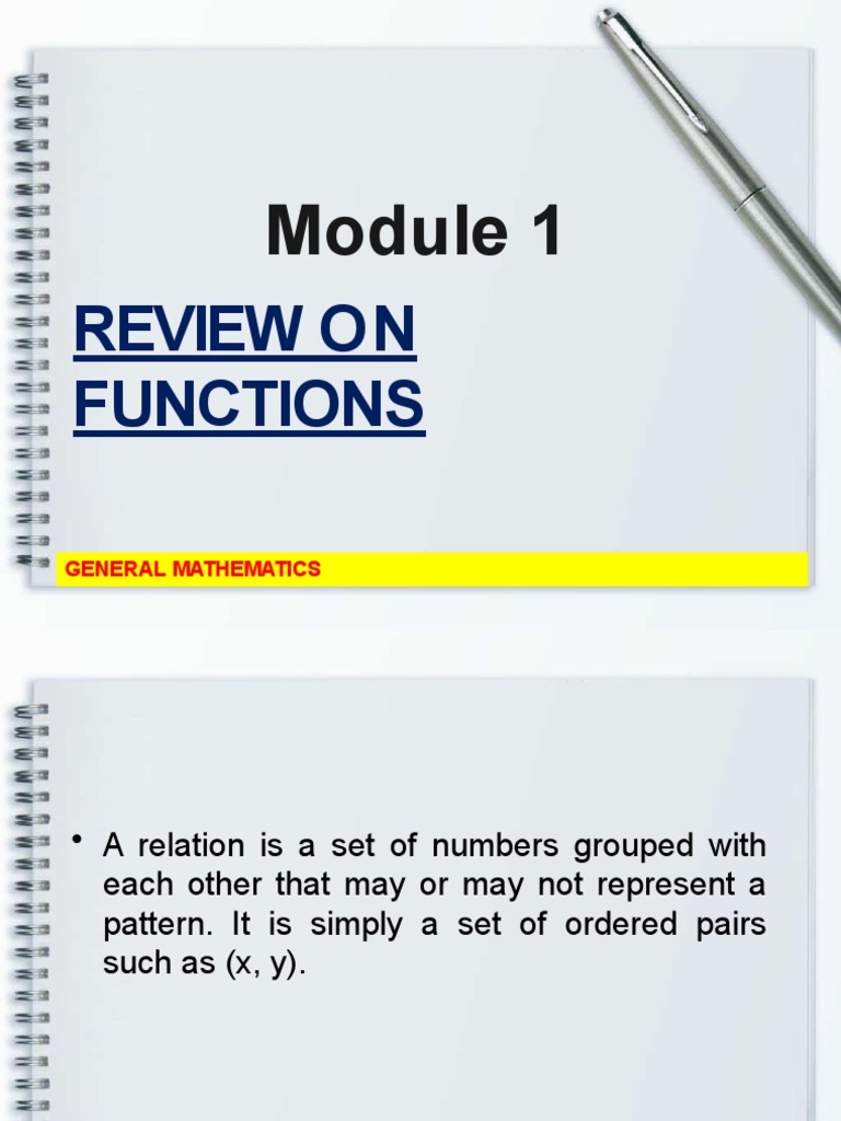 Review On Functions: General Mathematics | PDF | Domain Of A Function | Function (Mathematics)