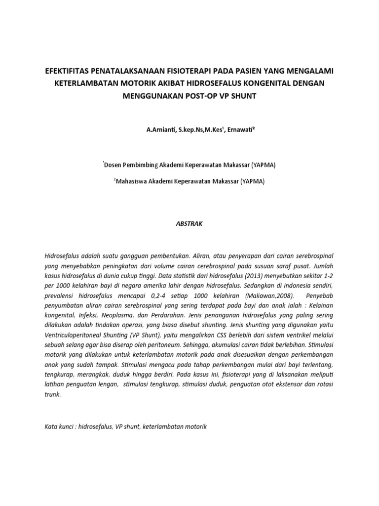 (Tugas Jurnal Ernn 018) EFEKTIFITAS PENATALAKSANAAN FISIOTERAPI PADA ...