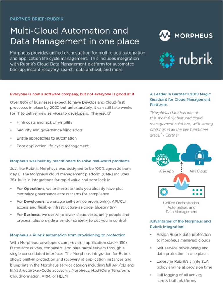 Multi-Cloud Automation and Data Management in One Place: Partner Brief: Rubrik | PDF | Cloud ...