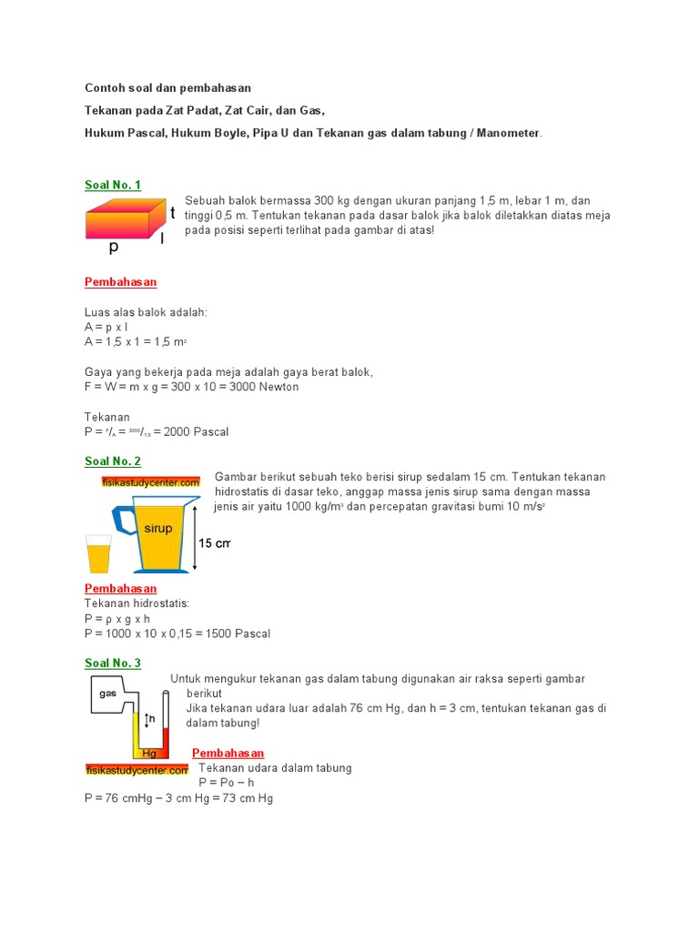 Contoh Soal Dan Pembahasan Tekanan | PDF | Metode & Bahan Ajar | Sains & Matematika