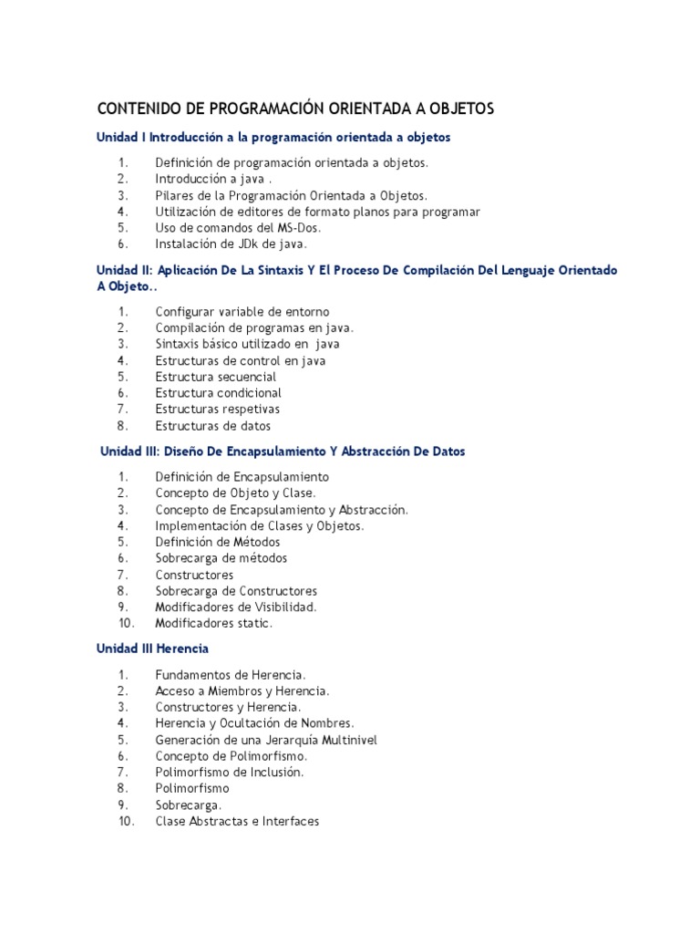 Contenido de Poo | PDF