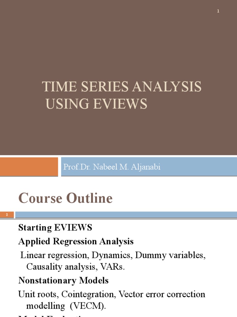 EViews Time Series Analysis Guide | PDF | Regression Analysis | Vector Autoregression