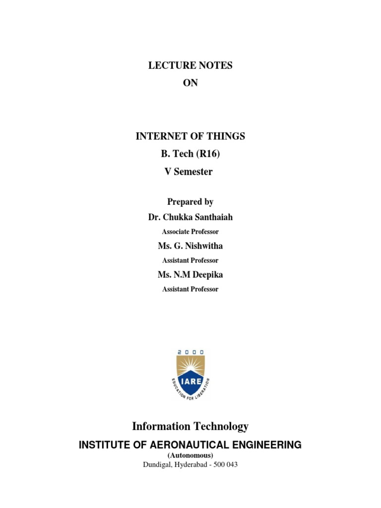 Iot Lecture Notes Modified 0 | PDF | Representational State Transfer ...