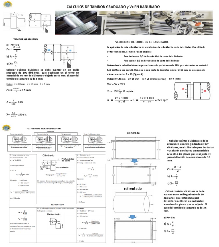 Tambor Graduado, Ranurado y Tiempo Principal en El Torneado PDF | PDF ...