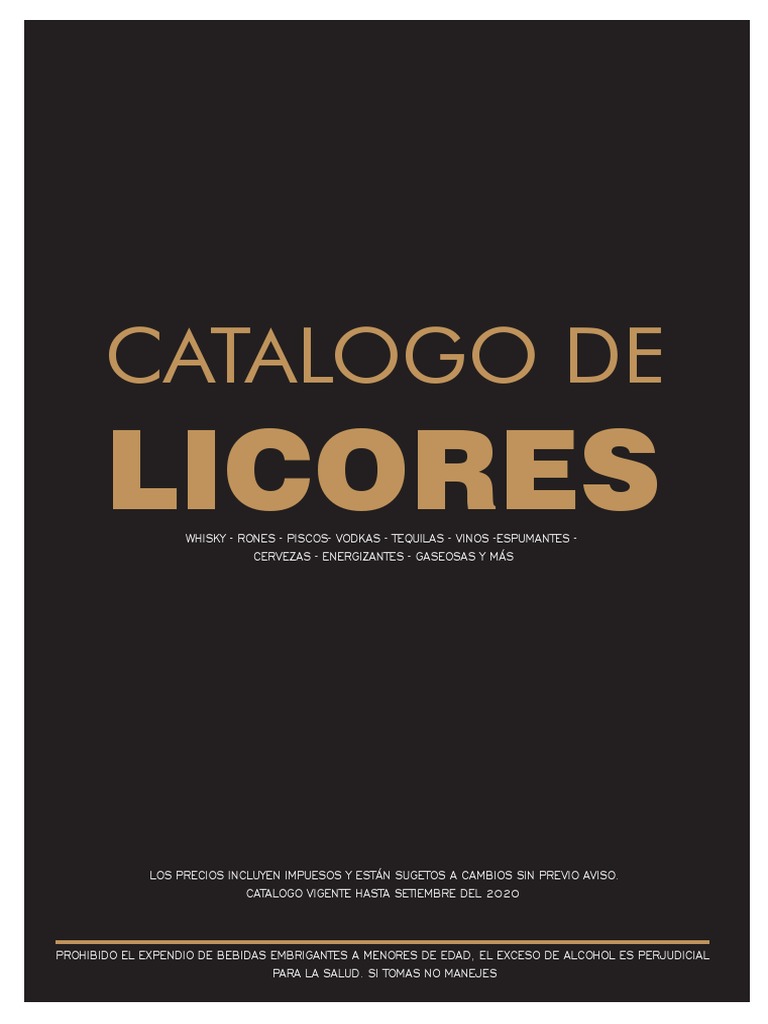 Catalogo | PDF | Bebidas alcohólicas | Bebida