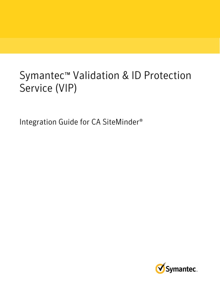 Symantec Validation & Id Protection Service (Vip) : Integration Guide ...