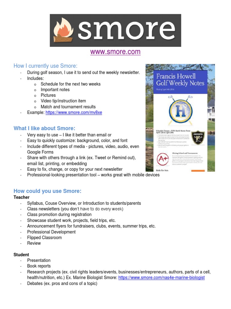 How I Currently Use Smore | PDF | Computing | Communication
