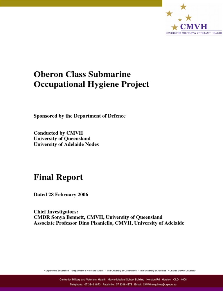 Hazard Exposure in Oberon Submarines | PDF | Occupational Hygiene ...