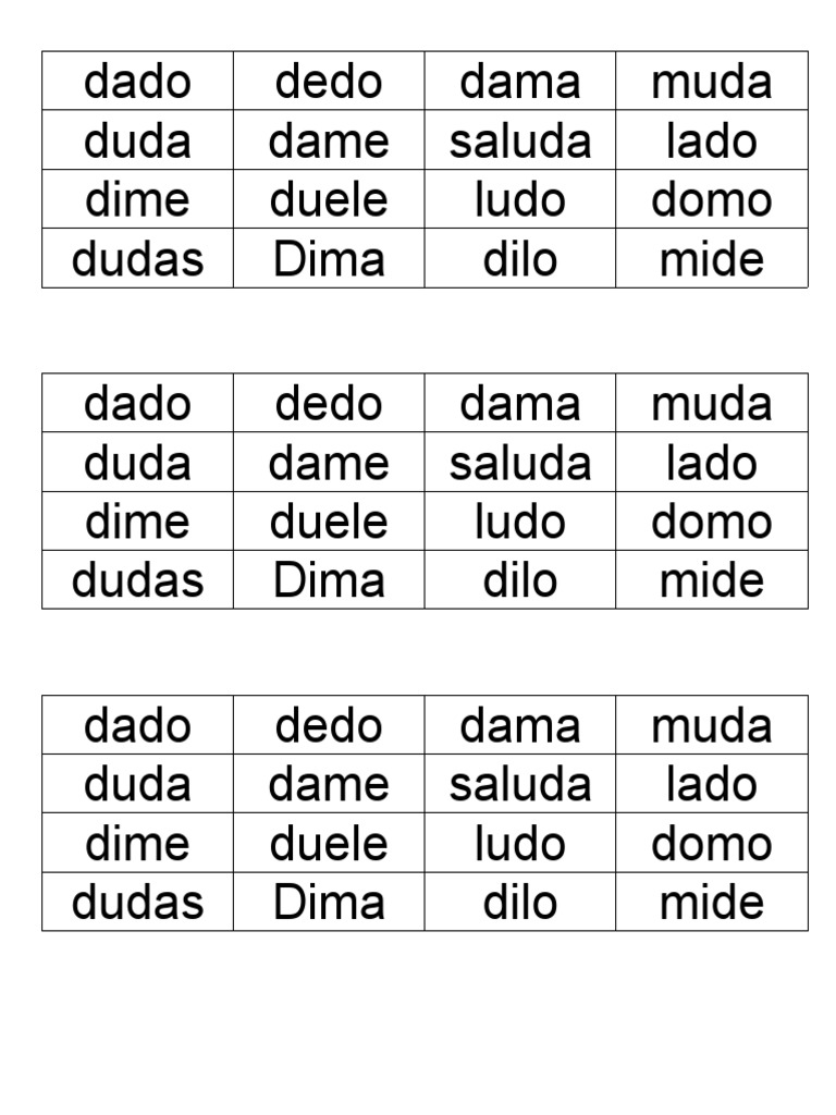 Palabras Letra D | PDF | Deportes y actividades al aire libre | Hogar ...