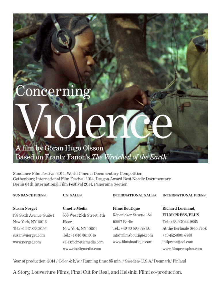 Concerning Violence Presskit 140124 PDF | PDF | Frantz Fanon | Cinema