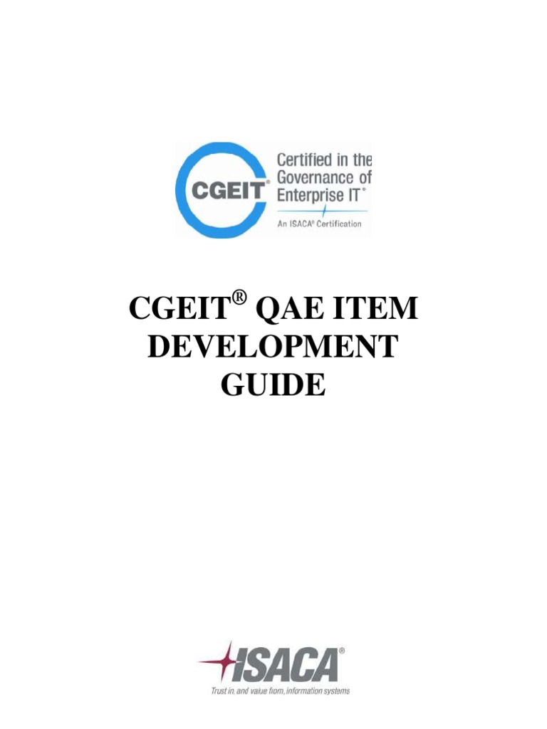 Cgeit Qae Item Development Guide | PDF | Risk Management | Governance