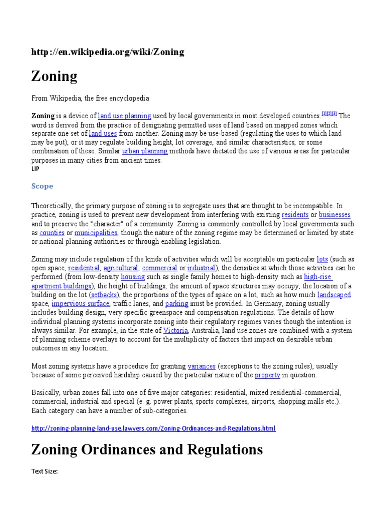 Zoning: Zoning Is A Device of | PDF | Zoning