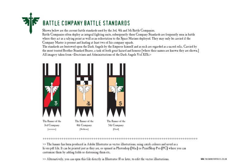 Battle Company Battle Standards: 3rd Company 4th Company 5th Company ...