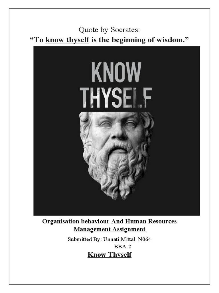 Know Thyself: Personal Insights and Self-Discovery | PDF | Epistemology ...