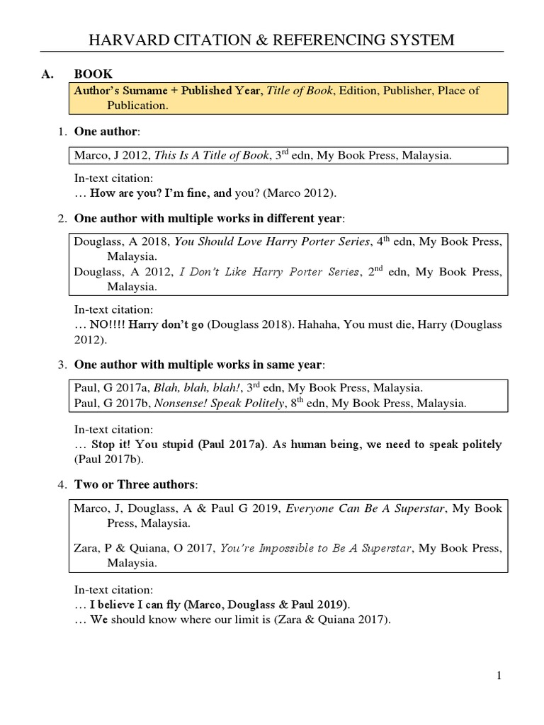 Harvard Citation and Referencing System | PDF | Citation | Books