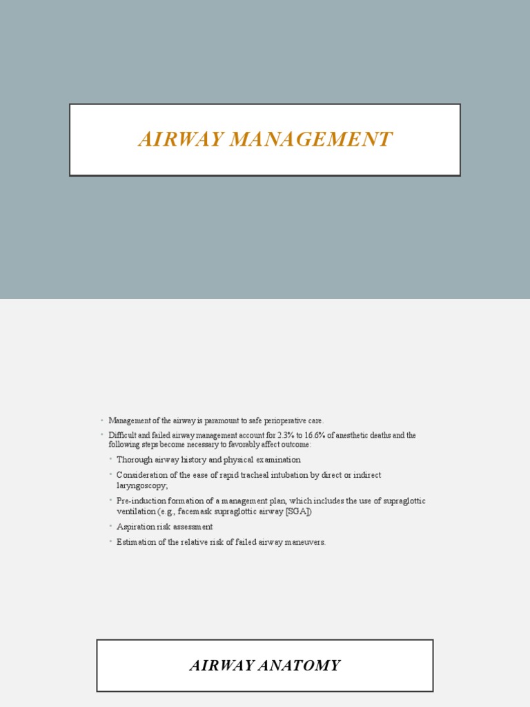 Airway Management | PDF | Apnea | Respiratory System