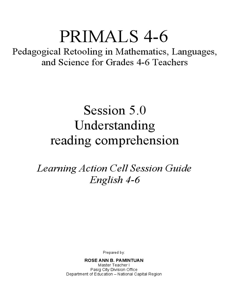 Understanding Reading Comprehension 4-6 | PDF | Reading Comprehension ...