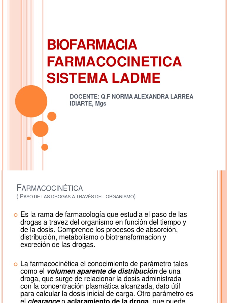 Tema - 3 - Farmacocinética Sistema Ladme PDF | PDF | Farmacocinética ...
