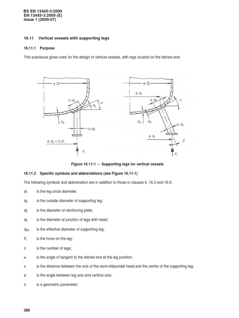 Design of Leg & Skirt Per EN 13445-3 - 2009 PDF | PDF | Bending ...