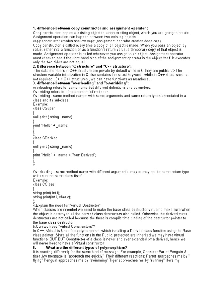 C Imp Questions Pdf Method Computer Programming Inheritance Object Oriented Programming