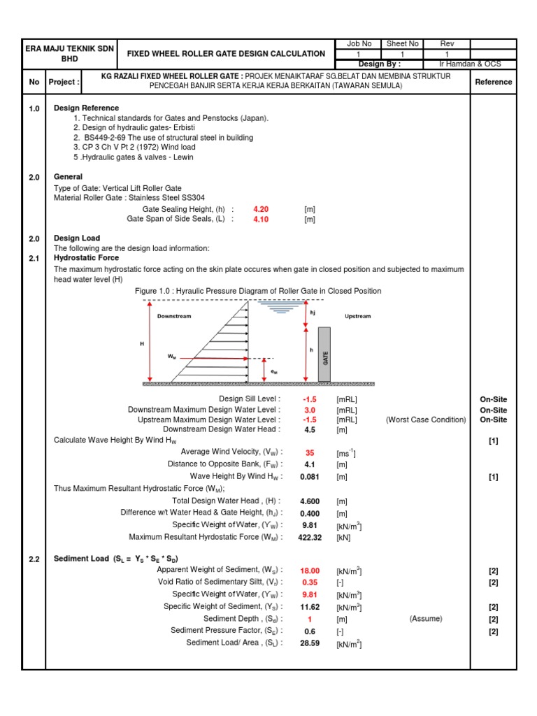 Gate Calculation | PDF | Strength Of Materials | Bending