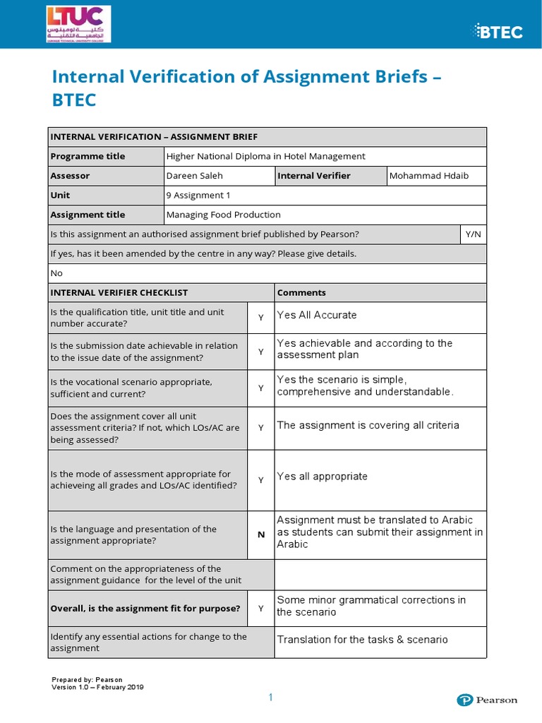 1 Unit 9 - Btec-Internal-Verification-Of-Assignment-Briefs-Sf | PDF | Educational Assessment And ...