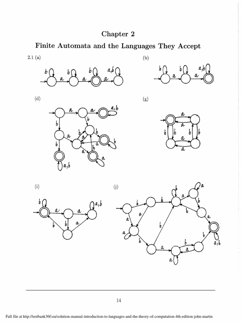 Solution Manual Introduction To Languages And The Theory Of Computation 4th Edition John Martin