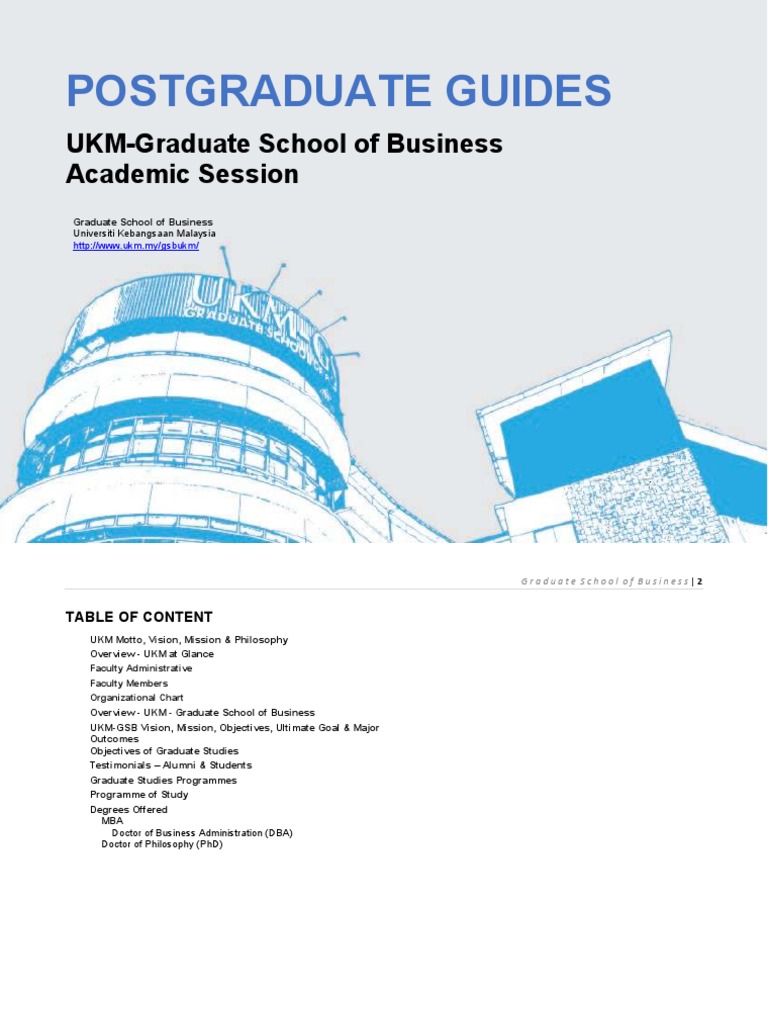 Postgraduate Guides: UKM-Graduate School of Business Academic Session | PDF | Thesis | Doctor Of ...