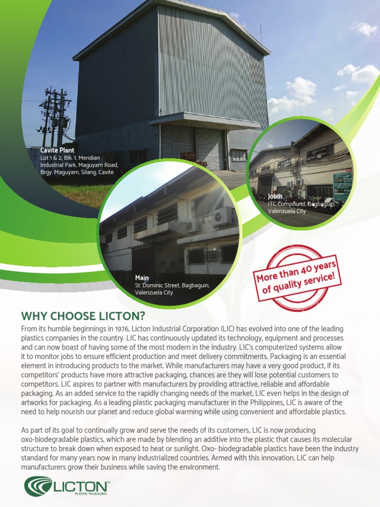 Why Choose Licton?: More Than 40 Years of Quality Service! | PDF | Business