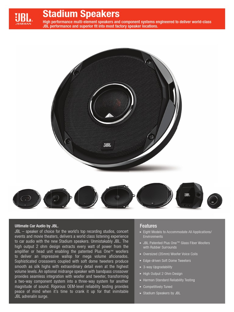 JBL Stadium Speakers Spec Sheet English | PDF | Loudspeaker | Audio ...