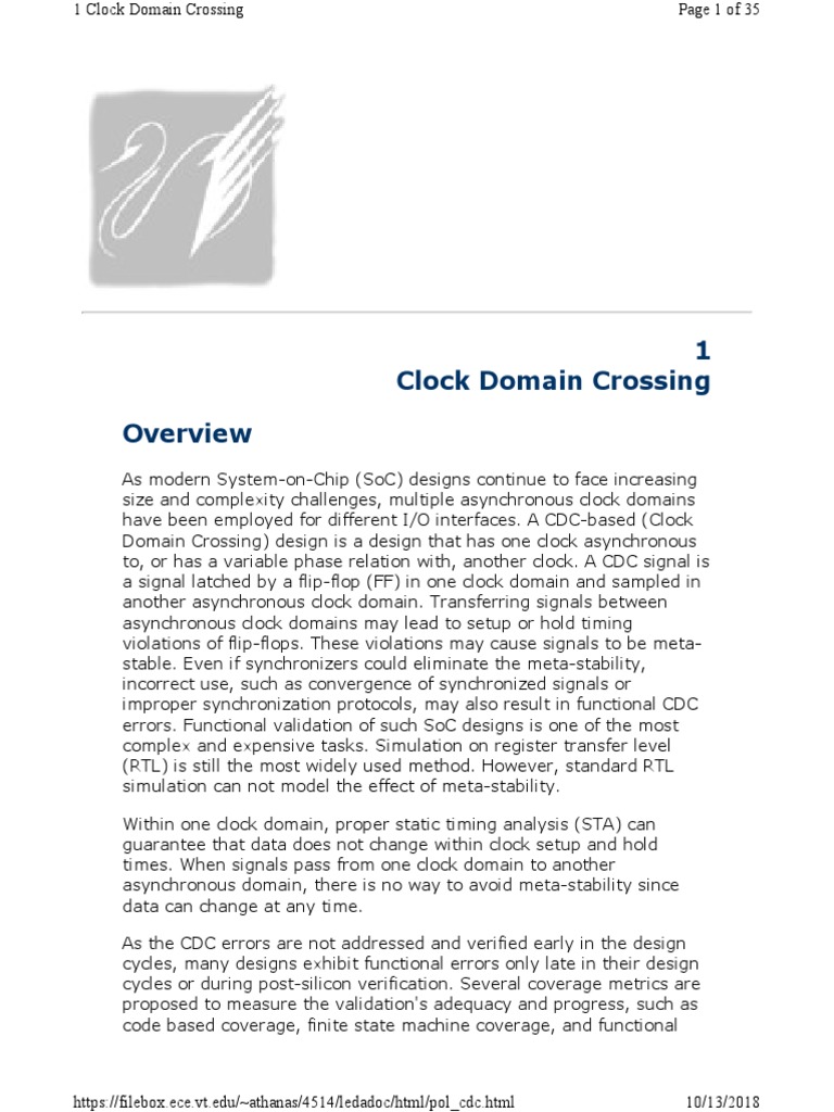 1 Clock Domain Crossing | PDF | Electronic Design | Electrical Engineering