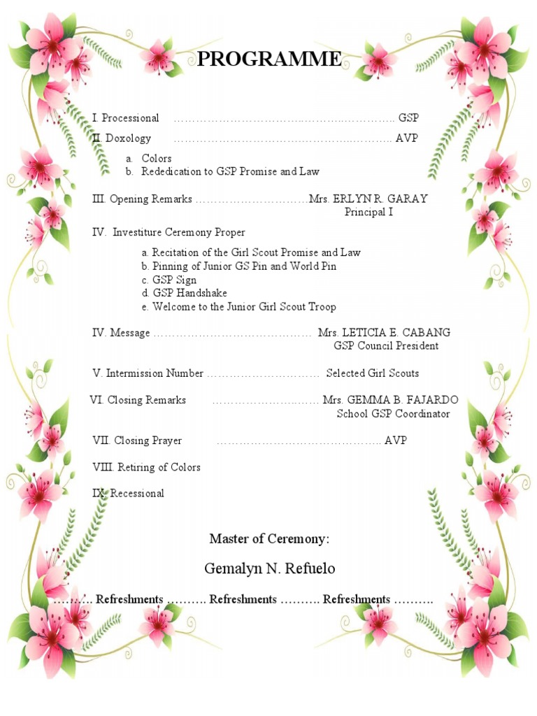 Investiture PROGRAMME | PDF