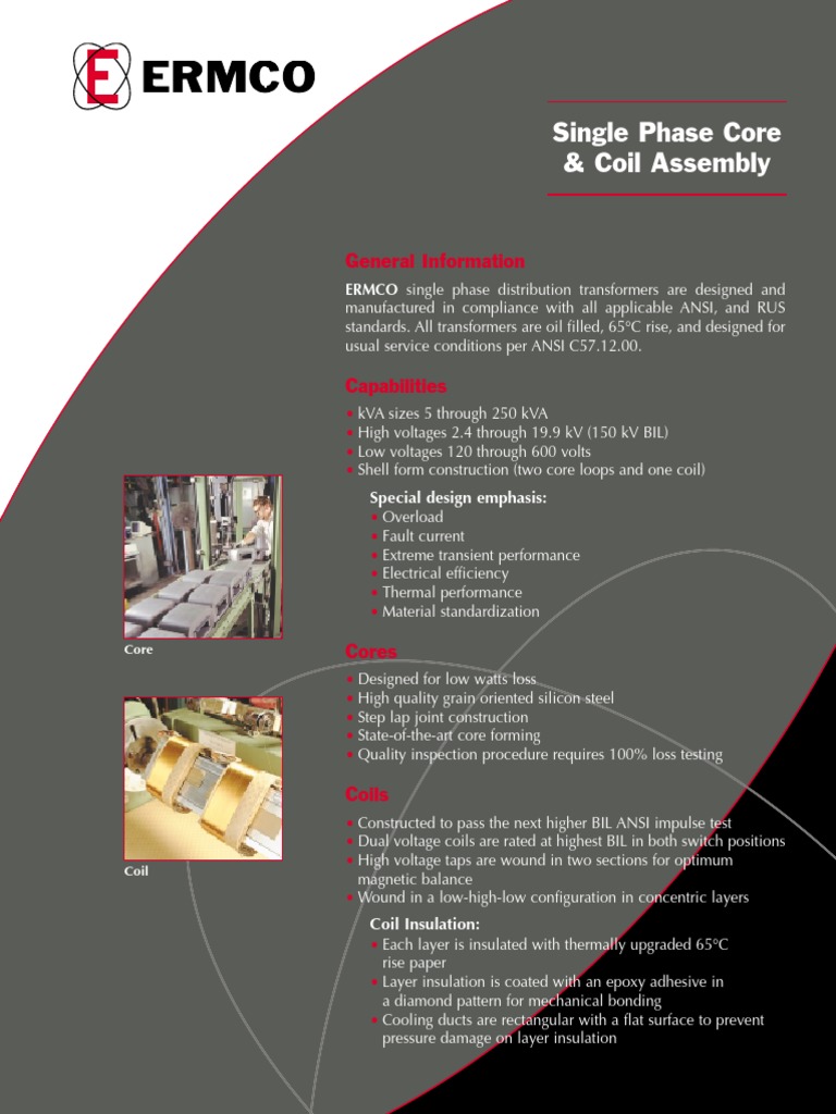 Single Phase Core & Coil Assembly: General Information | Download Free ...