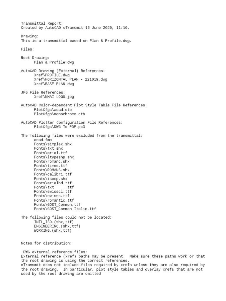 Plan Profile Pdf Auto Cad Computer File