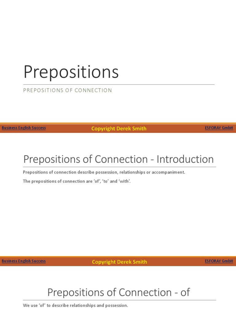6.1 Prepositions - of - Connection PDF | PDF