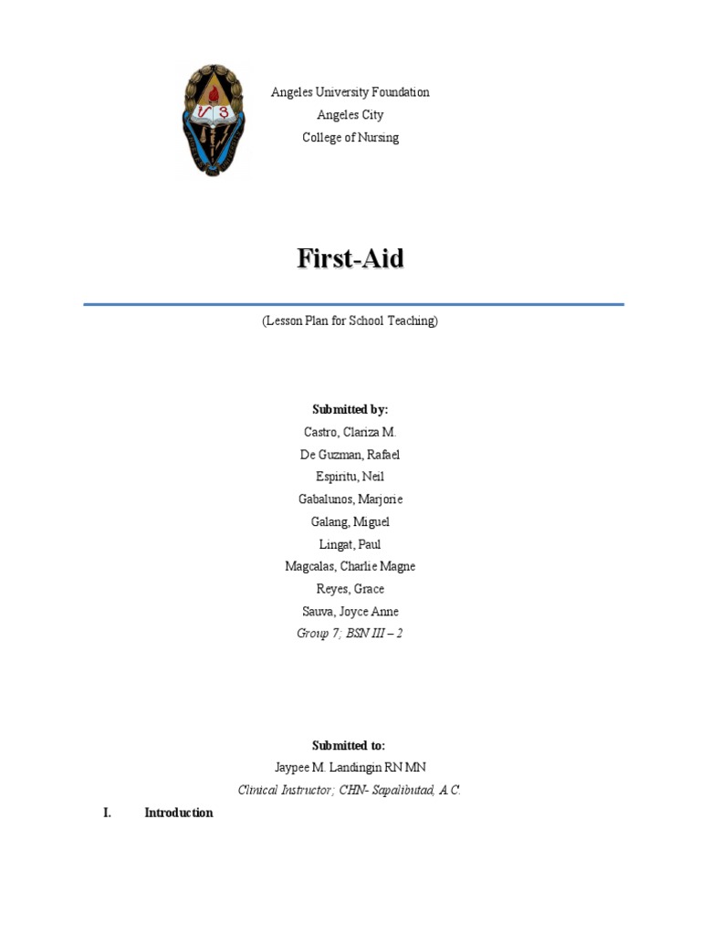 Lesson Plan First Aid | PDF | Burn | Wound