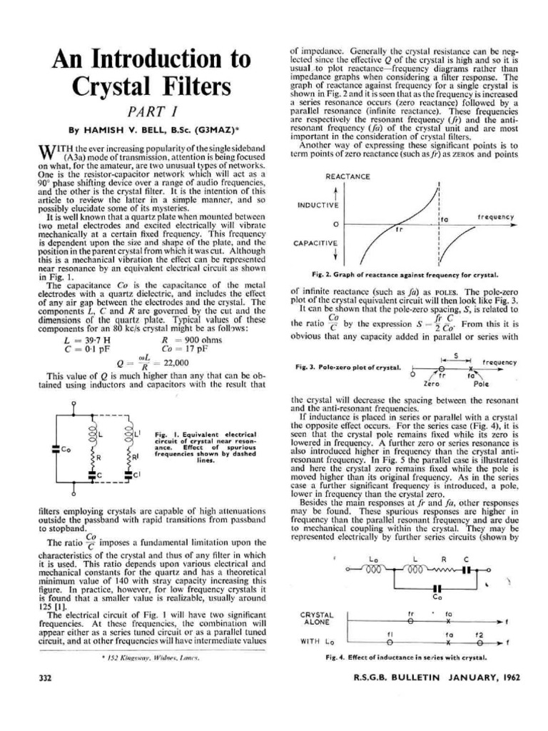 An Introduction To Crystal Filters | PDF | Electronic Filter | Filter (Signal Processing)