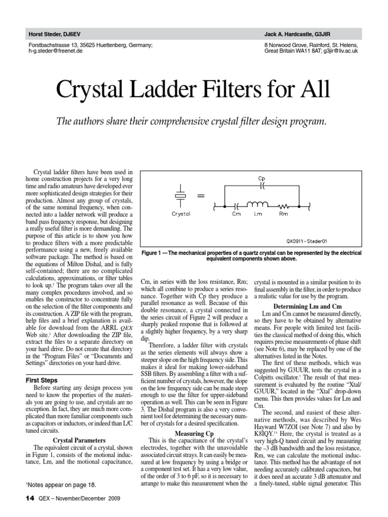 Crystal Ladder Filters For All | Download Free PDF | Electronic Filter ...