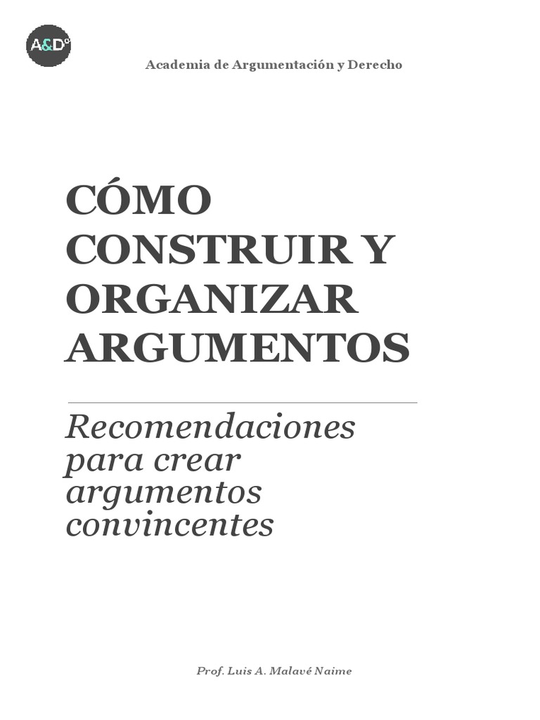 Libro Cómo Construir y Organizar Argumentos | PDF | Argumento | Razón