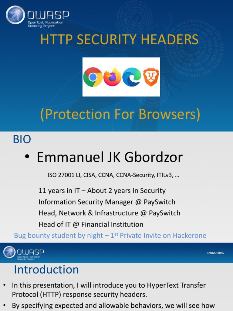 HTTP Header Security (Slide) | PDF | Hypertext Transfer Protocol | World Wide Web