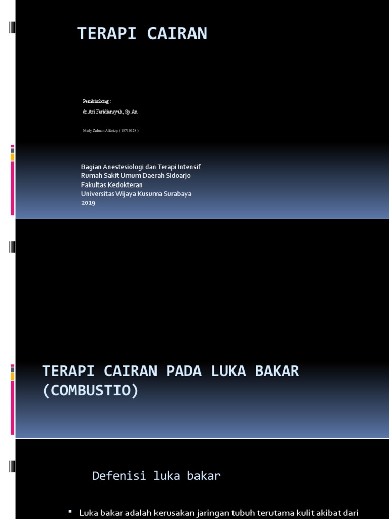 Terapi Cairan Pada Luka Bakar | PDF