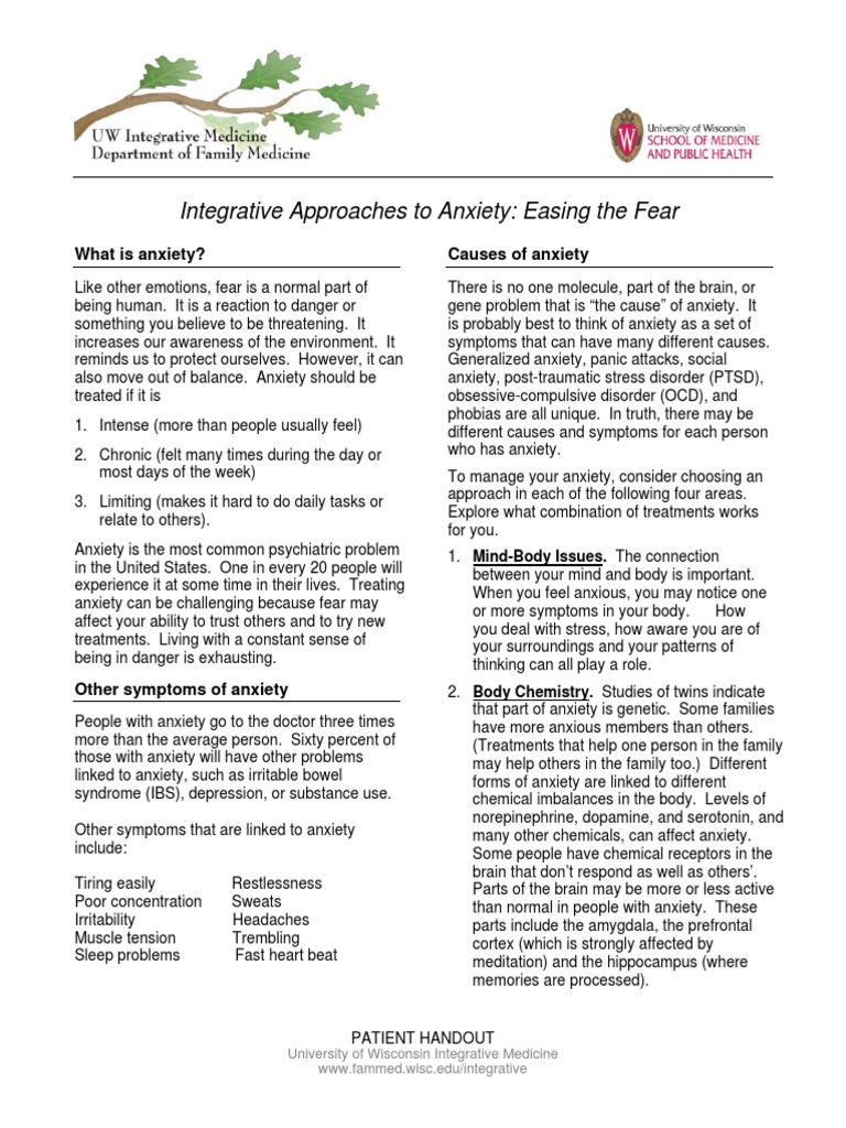 Integrative Approaches To Anxiety: Easing The Fear: What Is Anxiety ...