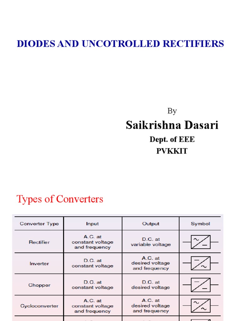 Diodes and Rectifiers Explained | PDF
