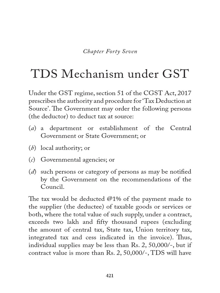 51 GST Flyer - Chapter 47 - TDS On GST | PDF | Payments | Taxes
