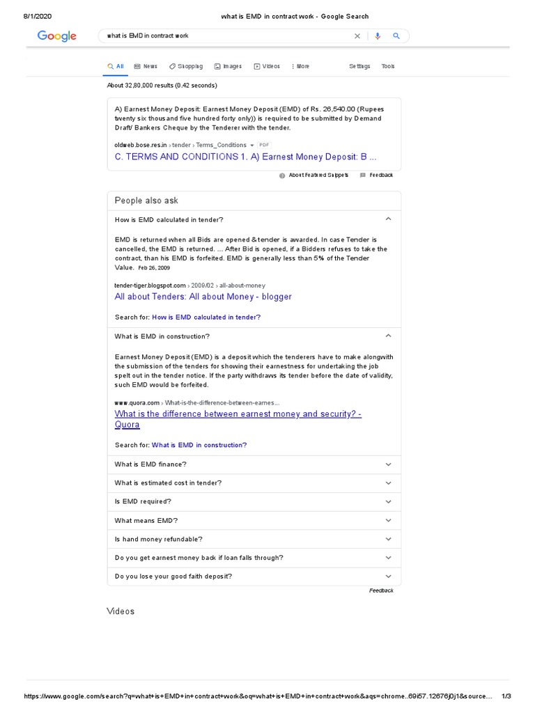 What Is EMD in Contract Work - Google Search | PDF | Money | Government