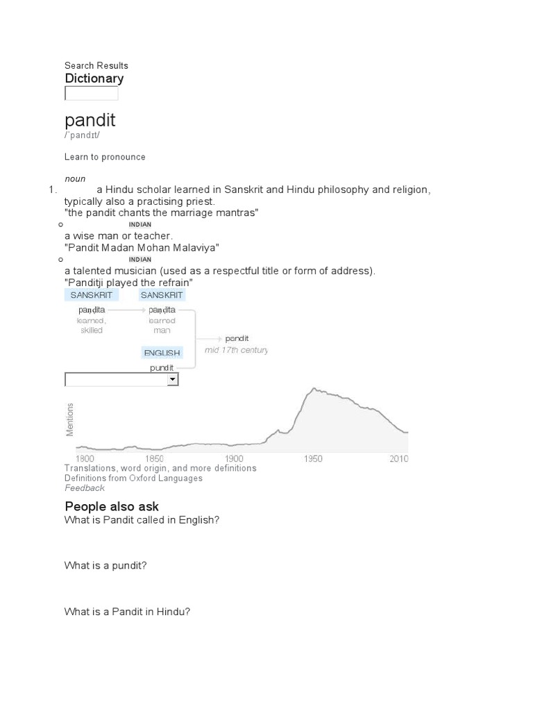 Pandit: Dictionary | Download Free PDF | Mantra | Sanskrit