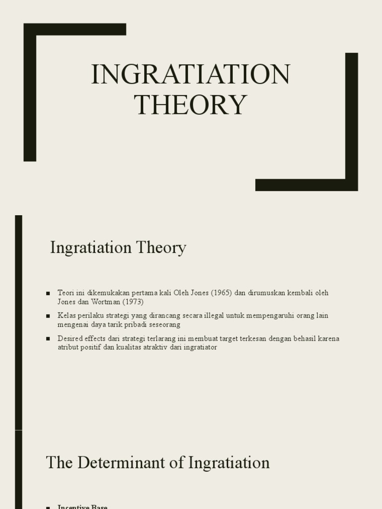 Ingratiation Theory | PDF